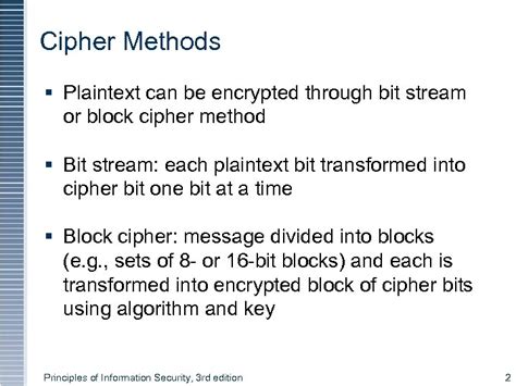 cipher methods plaintext can be encrypted through