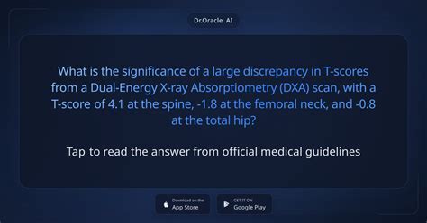 What Is The Significance Of A Large Discrepancy In T Scores From A Dual Energy X Ray
