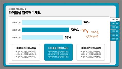 텍스트 제목 부제목 입력 필드 막대 그래프 퍼센트 표시 사용자 인터페이스 양식 데이터 설문 결과 레퍼런스 Ppt 파란펭귄