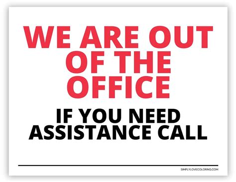 Out Of The Office Signs Printable Free Downloads Simply Love Coloring