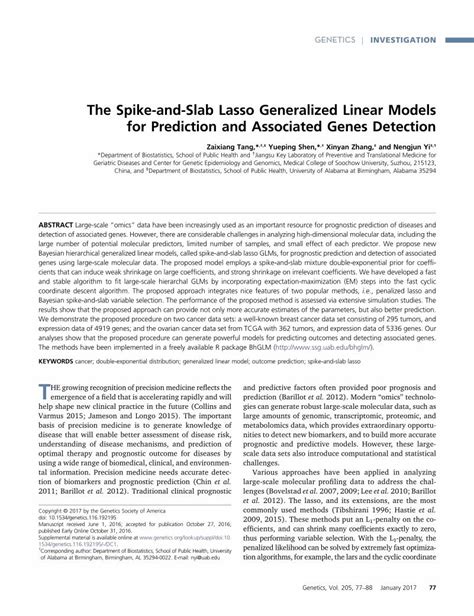 Pdf The Spike And Slab Lasso Generalized Linear Models For Dokumen Tips