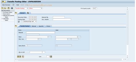 MIGO TR SAP Tcode Transfer Posting