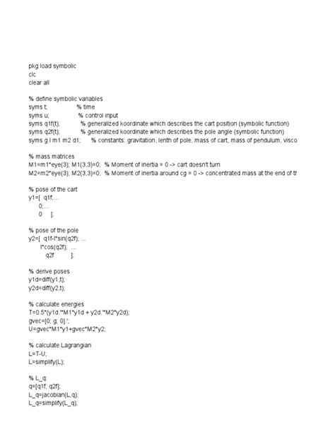 Matlab Pendulum Pdf