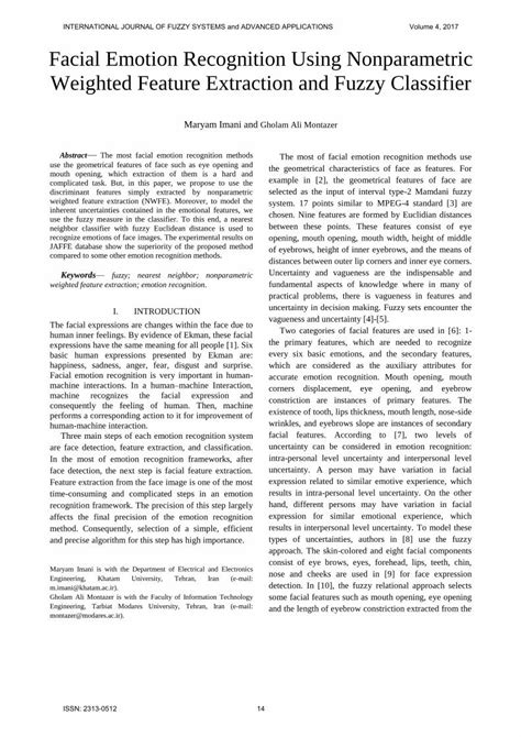 Pdf Facial Emotion Recognition Using Nonparametric Emotion