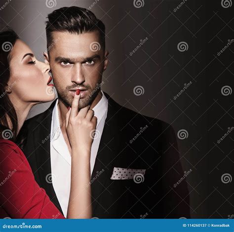 Sensual Elegant Woman Seducing A Handsome Man Stock Image Image Of Gentleman Brunette