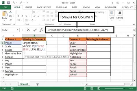 How To Compare Two Columns For Highlighting Missing Values In Excel
