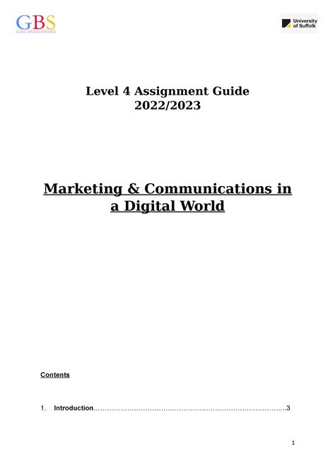 Assignment Guide Marketing Comms Level 4 Assignment Guide 2022
