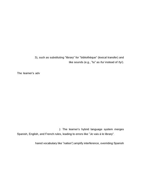 Linguistic Interference Pdf English Language Second Language