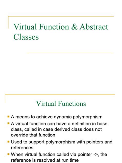 Virtual Function And Abstract Classes Pdf