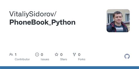 Github Vitaliysidorovphonebookpython