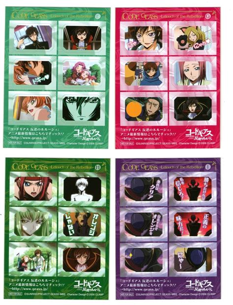 Sticker Set Promo Code Geass Lelouch Of The Rebellion Anime Kallen Cc
