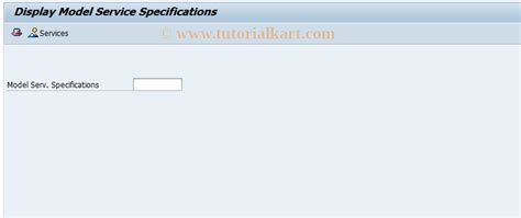 ML SAP Tcode Display Model Service Specifications