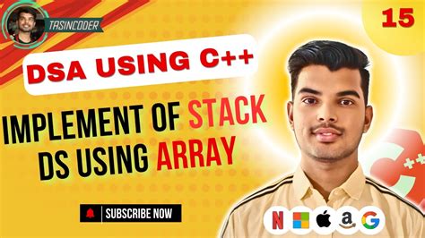 Implementation Of Stack Data Structure Using Array Dsa Using C Youtube