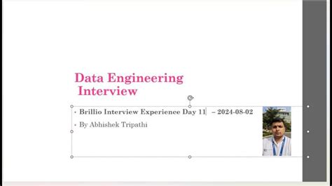 Abhishek Tripathi On Linkedin Day 11 Brillio Interview Question