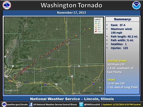 2013 Tornado Path Map Of Washington D C Area Forecast And Updates