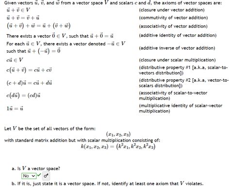 solved given vectors u v and w from a vector space v and