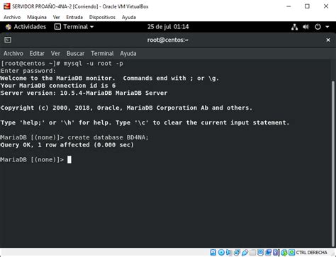 APLICACIÓN DE SISTEMAS OPERATIVOS Crear Base de Datos y Tablas