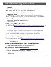 Lab Virtualization Using VMWare Workstation Docx Lab Virtualization Using VMWare