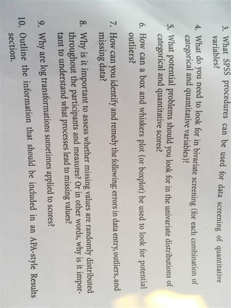 Solved 3 What Spss Procedures Can Be Used For Data