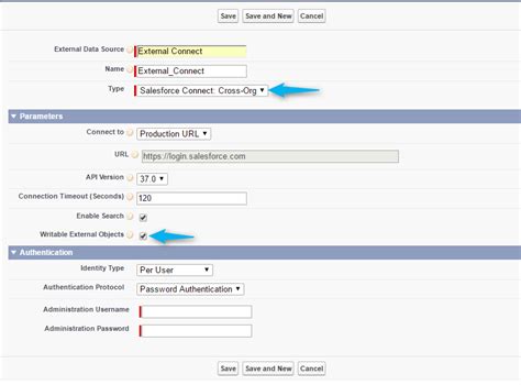 writable external objects salesforce connect cross org adapter