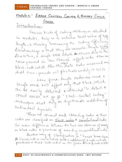 module 4 17ec54 ecc and bcc notes pdf information encodings