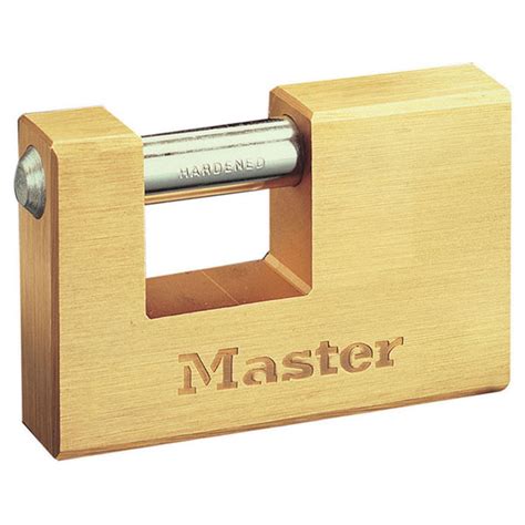 Master Lock 608eurd Rectangular 85mm Solid Brass Body Shutter Padlock