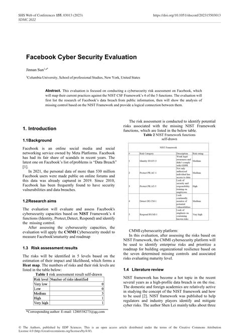 Pdf Facebook Cyber Security Evaluation