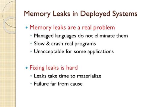 Ppt Tolerating Memory Leaks Powerpoint Presentation Free Download Id2421880