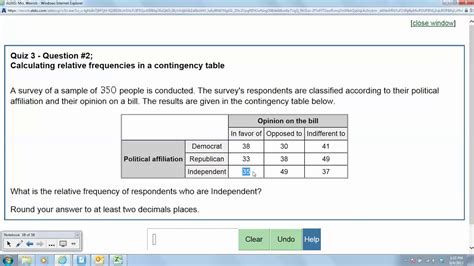Calculating Relative Frequencies In A Contingency Table YouTube