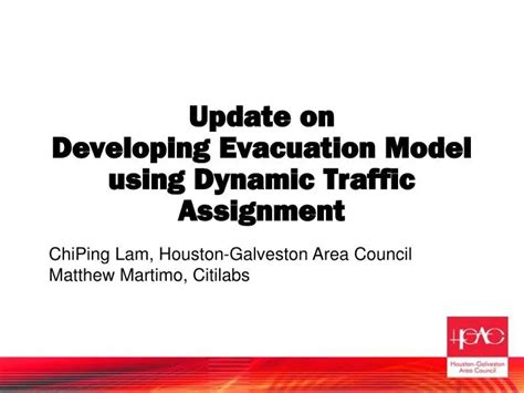 Ppt Update On Developing Evacuation Model Using Dynamic Traffic Assignment Powerpoint