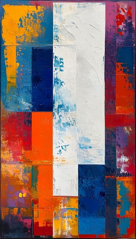 Vibrant Abstract Composition With Bold Colors And Dynamic Shapes Stock Illustration