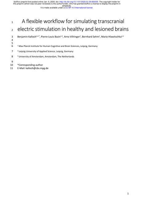 Pdf A Flexible Workflow For Simulating Transcranial Electric