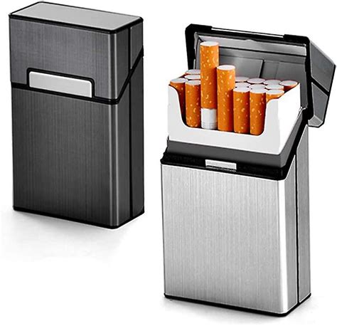 2 Pack Cigarette Cases Aluminum Cigarette Case Flip Holds 20 Cigarettes Men And Women