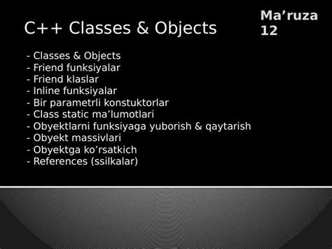 C Classes And Objects