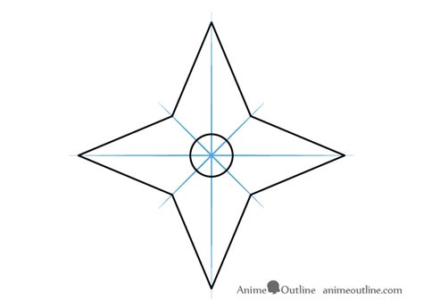 How To Draw A Shuriken Ninja Star Step By Step Animeoutline