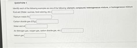 Solved QUESTION 1Identify Each Of The Following Examples As Chegg Com