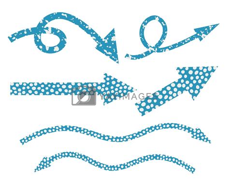 Arrow Pointers Vector Set Blue Direction Cursors With Hand Drawn