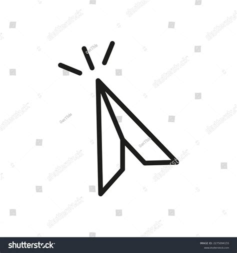 Click Computer Mouse Cursor Outline Vector Stock Vector Royalty Free