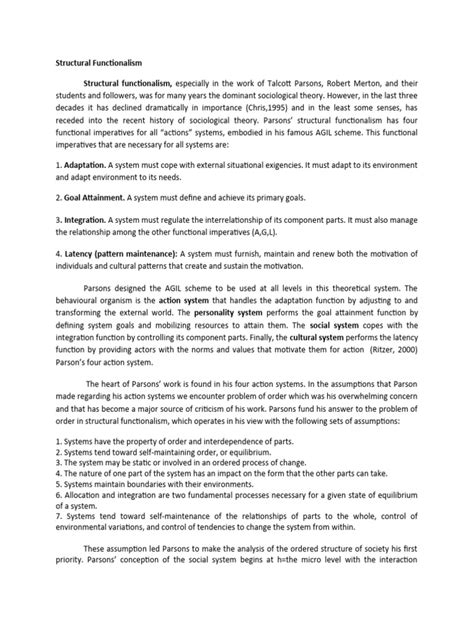 Structural Functionalism Pdf