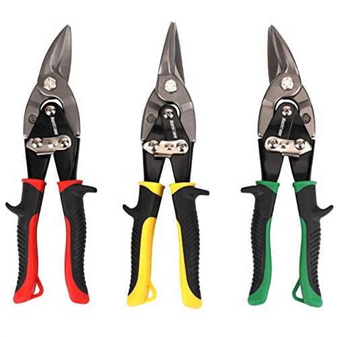 3 Pcs Aviation Tin Snips Set Metal Cutting Sheet Shears Straight Left