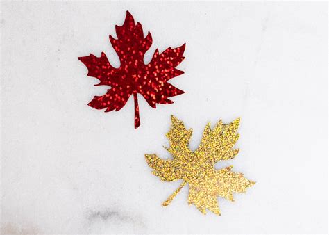 Autumn Leaf Vinyl Sticker Decal In Holographicglitter Colours Etsy