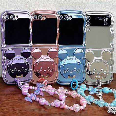 갤럭시 Z플립 6 5 4 3 플립 귀여운 캐릭터 미러 스탠드 거치대 비즈 스트랩 줄 글리터 홈플러스 택배배송
