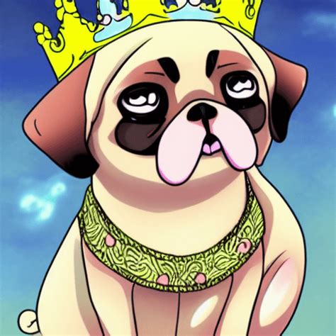 Kawaii Anime Anthro Pug Princess Bekommt Hohen Af Wert · Creative Fabrica