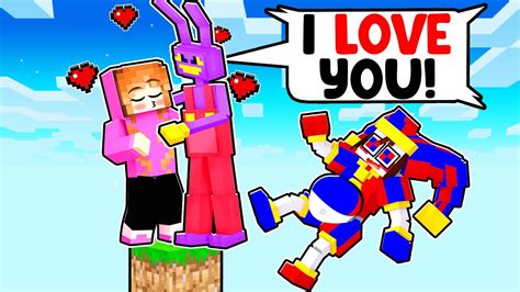 JAX Cheated On PREGNANT POMNI On ONE BLOCK In Minecraft YouTube