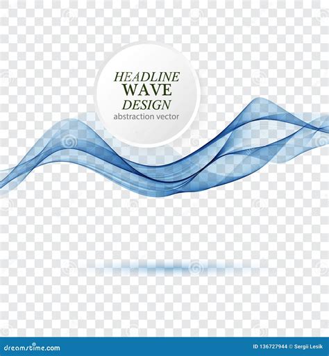 Abstract Smooth Color Wave Vector Curve Flow Blue Motion Illustration Smoke Design Stock