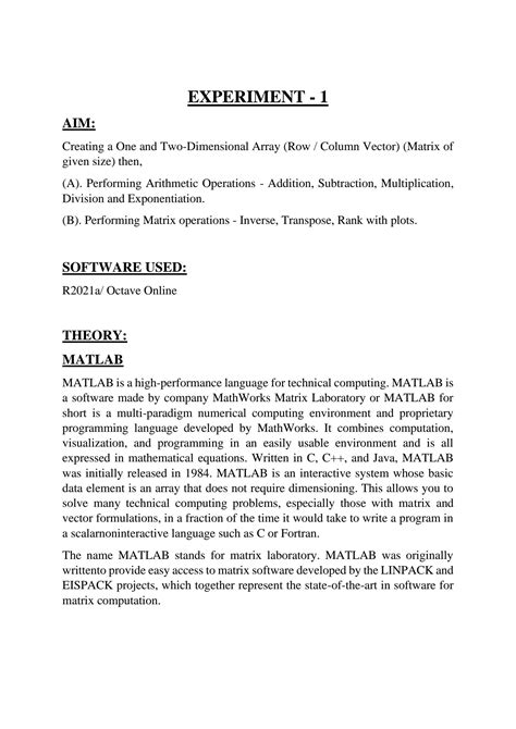 SOLUTION MATLAB Practical Notes Studypool