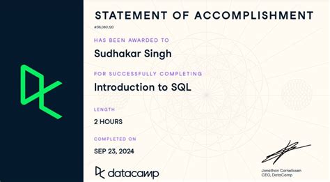 sql datascience learningjourney datacamp sudhakar singh