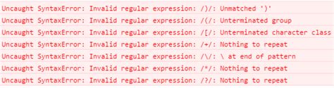 Javascript Regex Gives Error For Certain Chars Stack Overflow