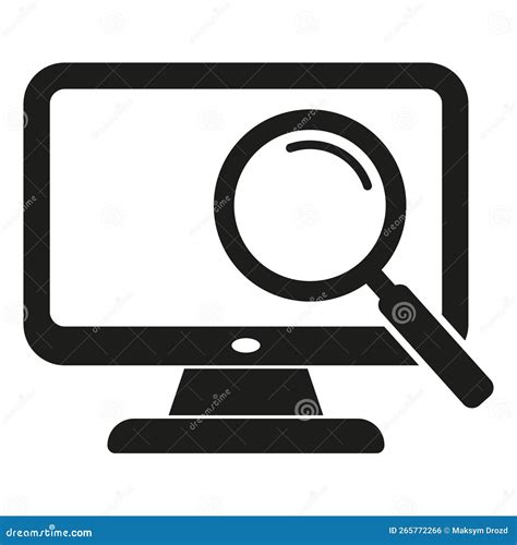 Screen Monitor And Magnifying Glass Icon Vector Illustration Stock