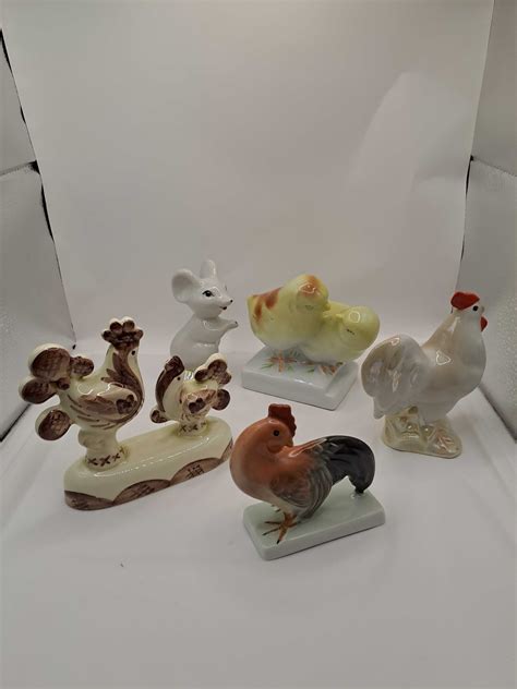 Фарфоровая статуэтка Статуетка Петух Півень Курочка Курица 320 грн Предметы искусства